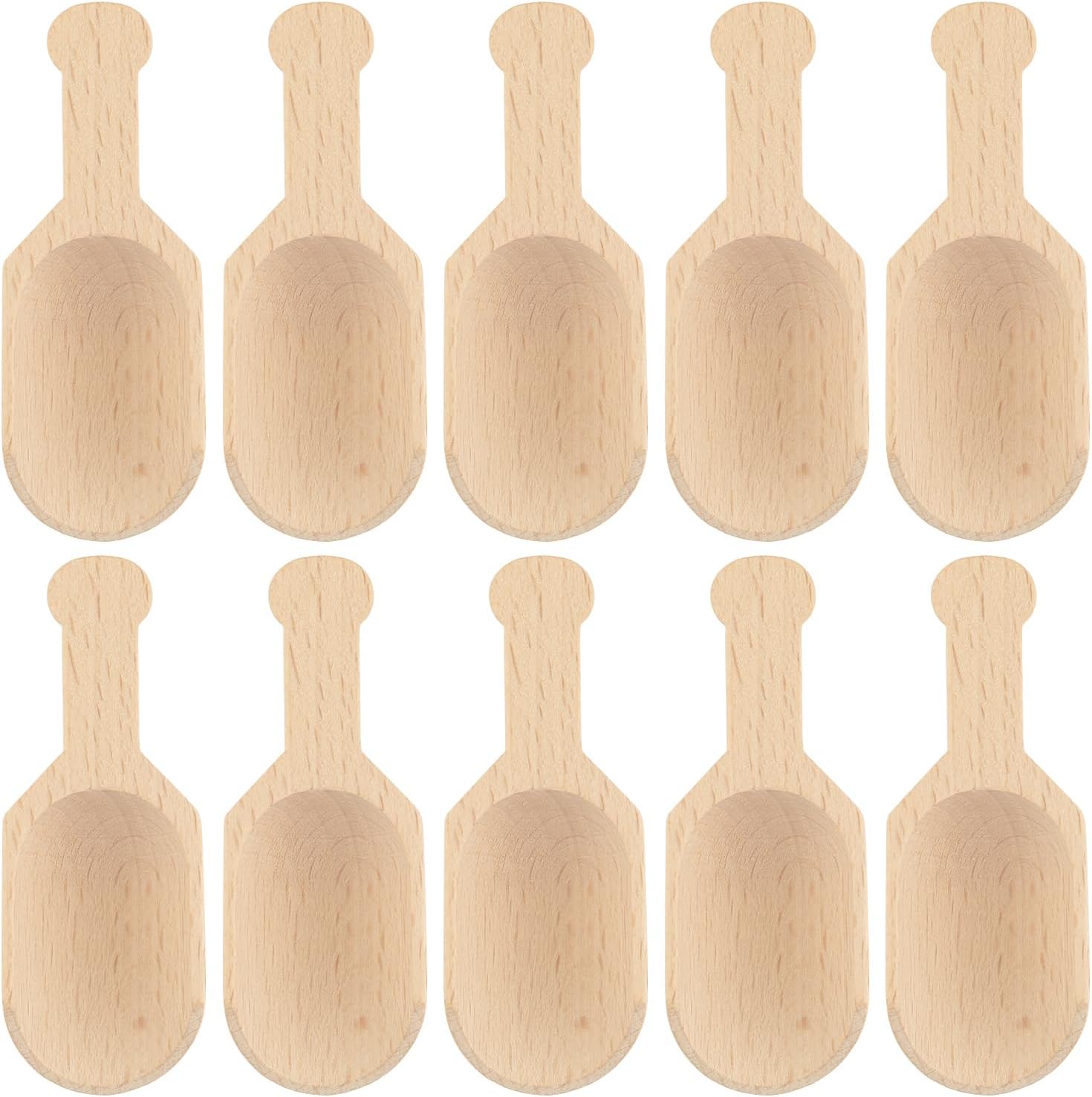 Amazon.com: AUEAR, Mini Wooden Scoops Unpainted Kitchen Spoon for Candy ...
