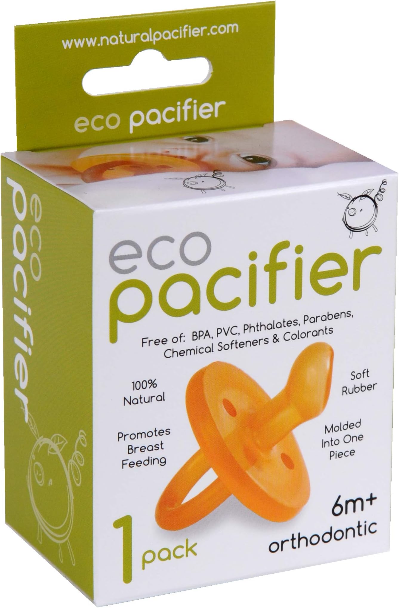 Amazon.com: Orthodontic Natural Rubber Pacifier (Set of 3) Size: 0-6 ...