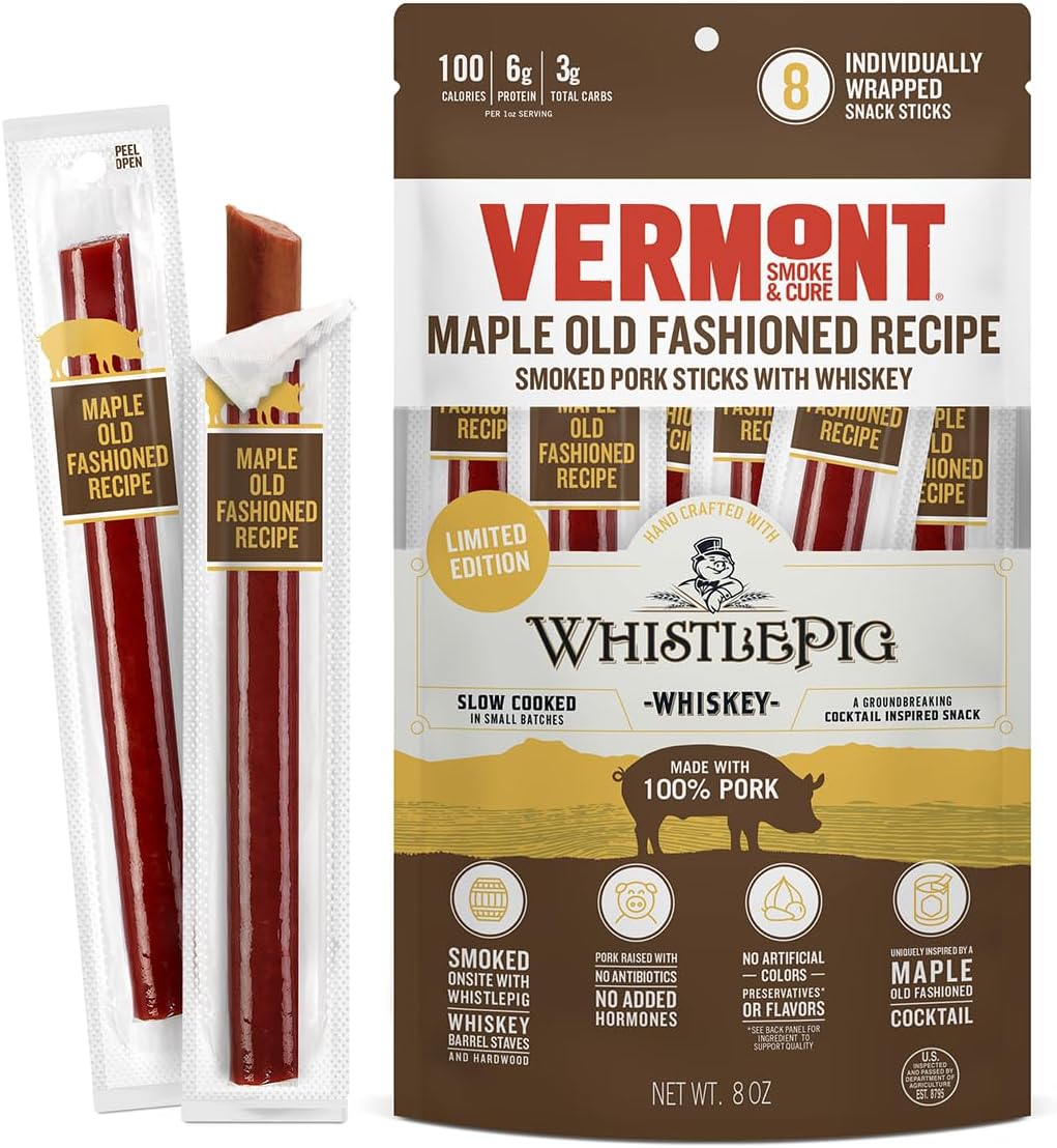 Amazon.com: Vermont Smoke & Cure Meat Sticks - Maple Old Fashioned ...