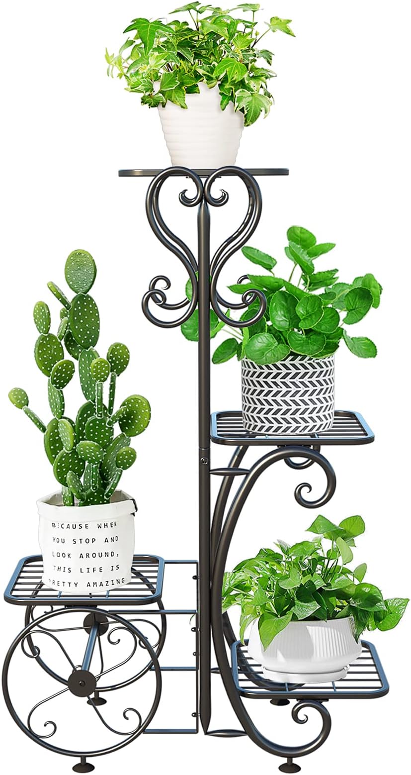 Amazon.com: Bamworld Corner Plant Stand Indoor Outdoor, Tall Metal ...