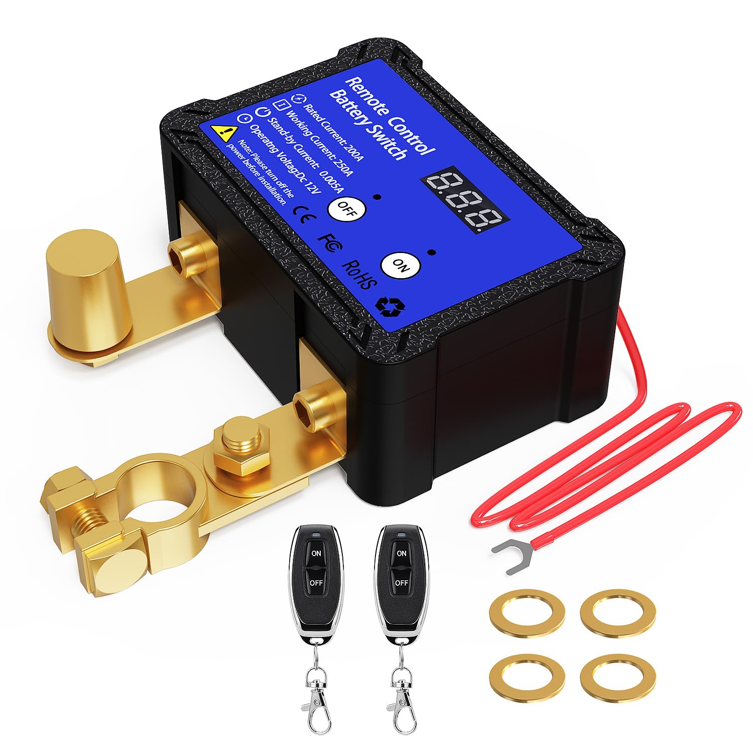 Amazon.com: CRAPOZ Kill Switch for Vehicle, Remote Battery Disconnect ...