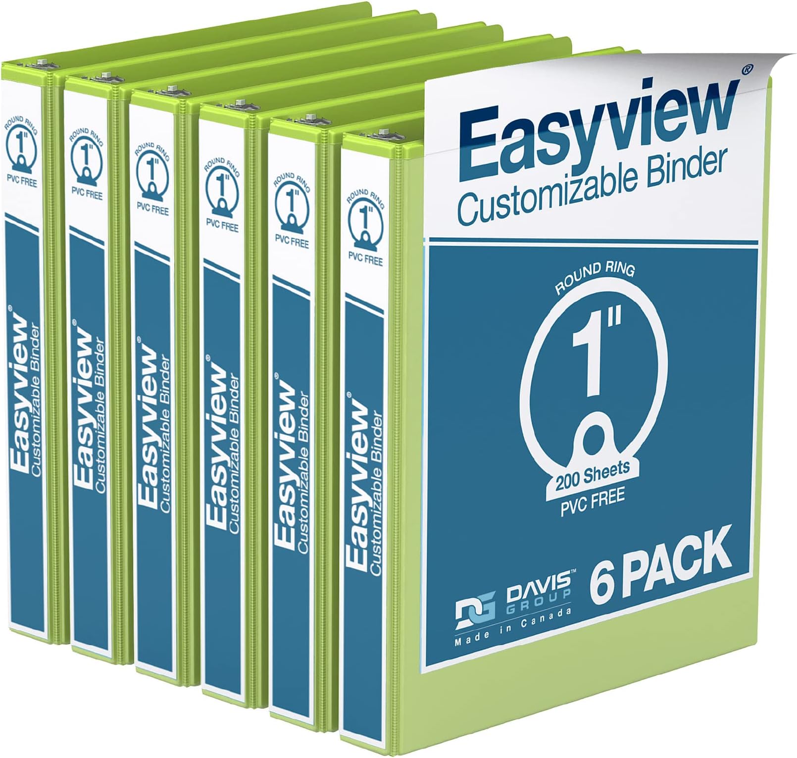 EasyView Premium 1-Inch Binders with Clear-View Covers, 3-Ring Binders ...