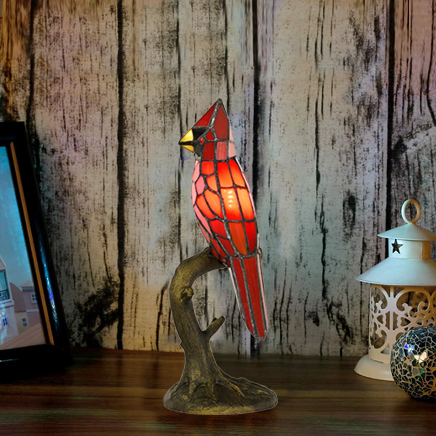 Red Cardinal Porcelain Table Lamp