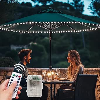 Patio Umbrella Lights Cordless LED Market Table Umbrella Lights with ...