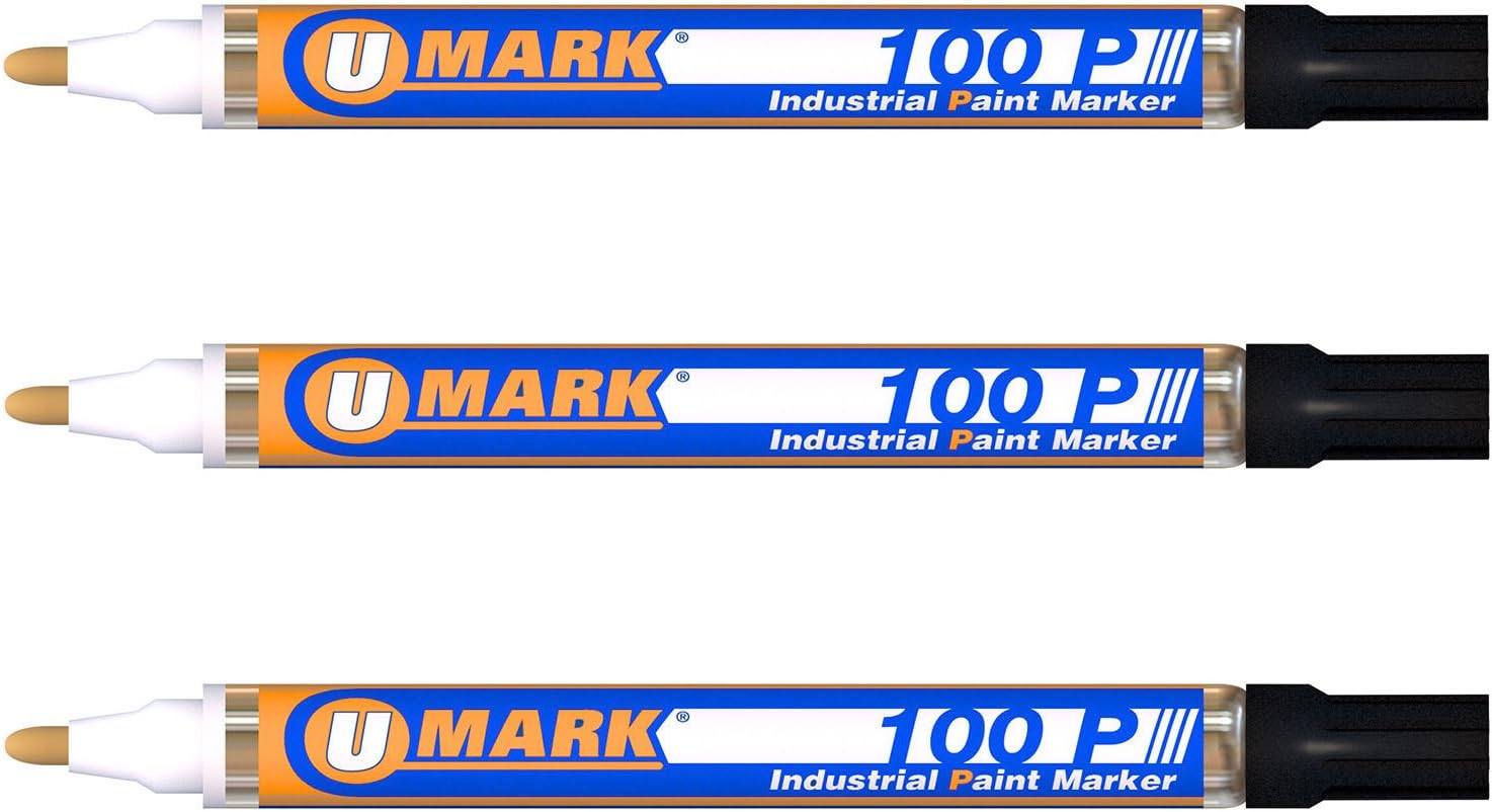 Amazon.com: U-Mark 3 Pack - Yellow Valve Action Metal Paint Marker ...