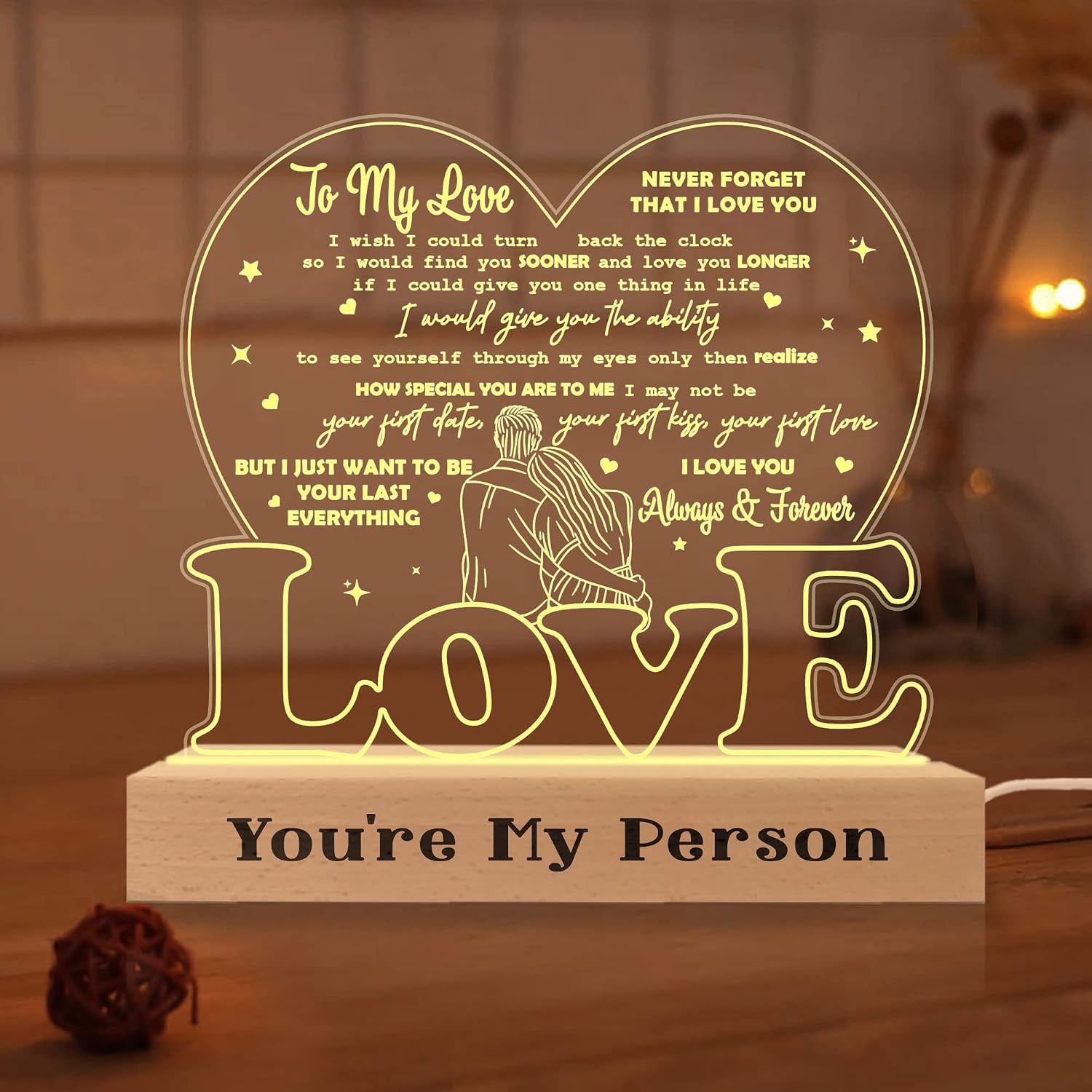 Amazon.com: ARTSYWIX to My Love Wife Gifts from Husband, Romantic ...