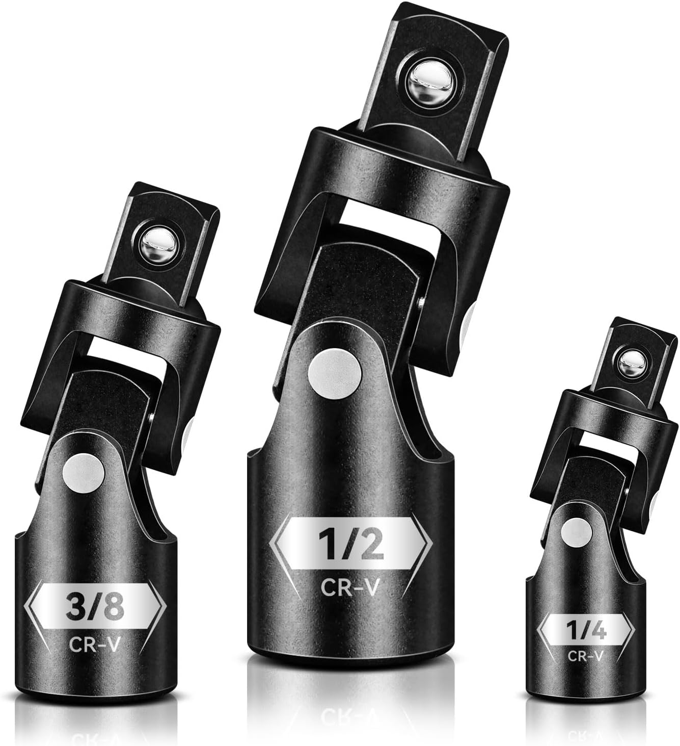 3PCS Universal Joint Socket Set, Chrome Vanadium Steel Swivel Socket ...