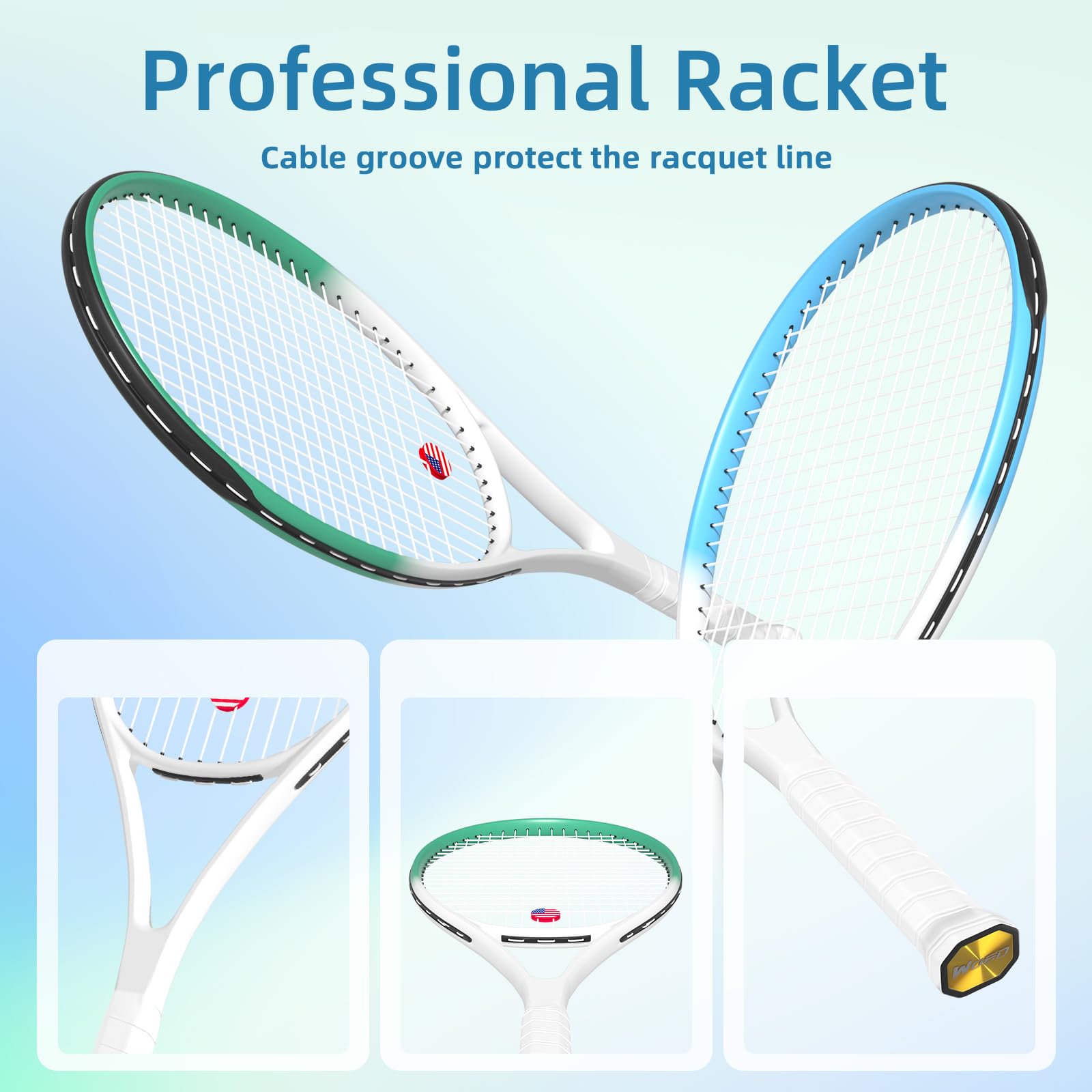 Snapklik.com : WOED BATENS Adult 2 Player Tennis Racket