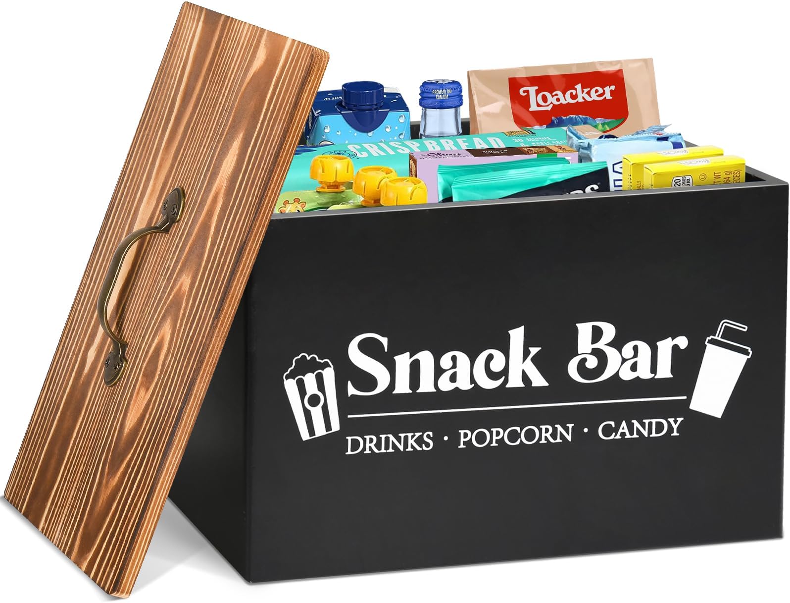 Amazon.com: Snack Organizer for Countertop, Wood Snack Storage Bins ...