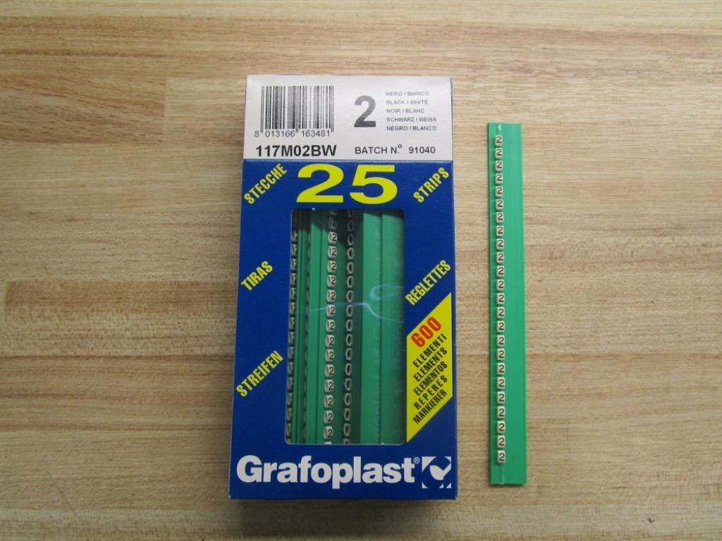 Amazon.com: Grafoplast 117M02BW Label 2 (Pack of 25) : Industrial ...