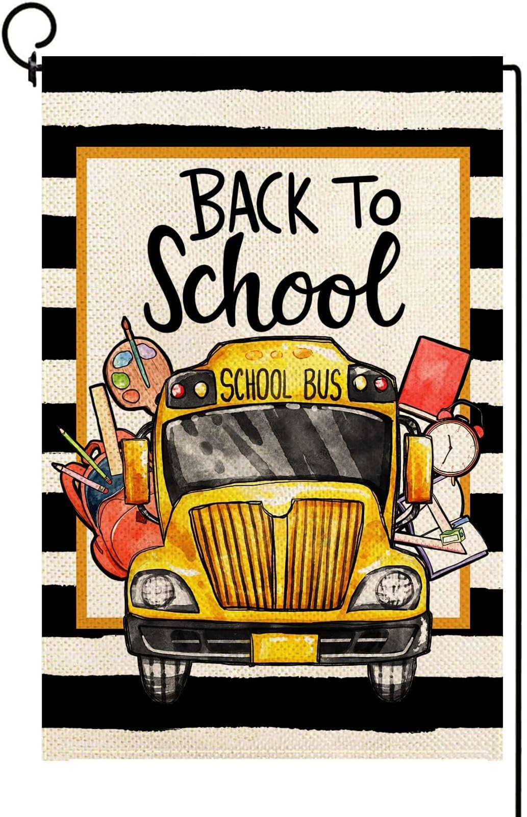 Amazon.com : Louise Maelys Back to School Garden Flag 12x18 Double ...