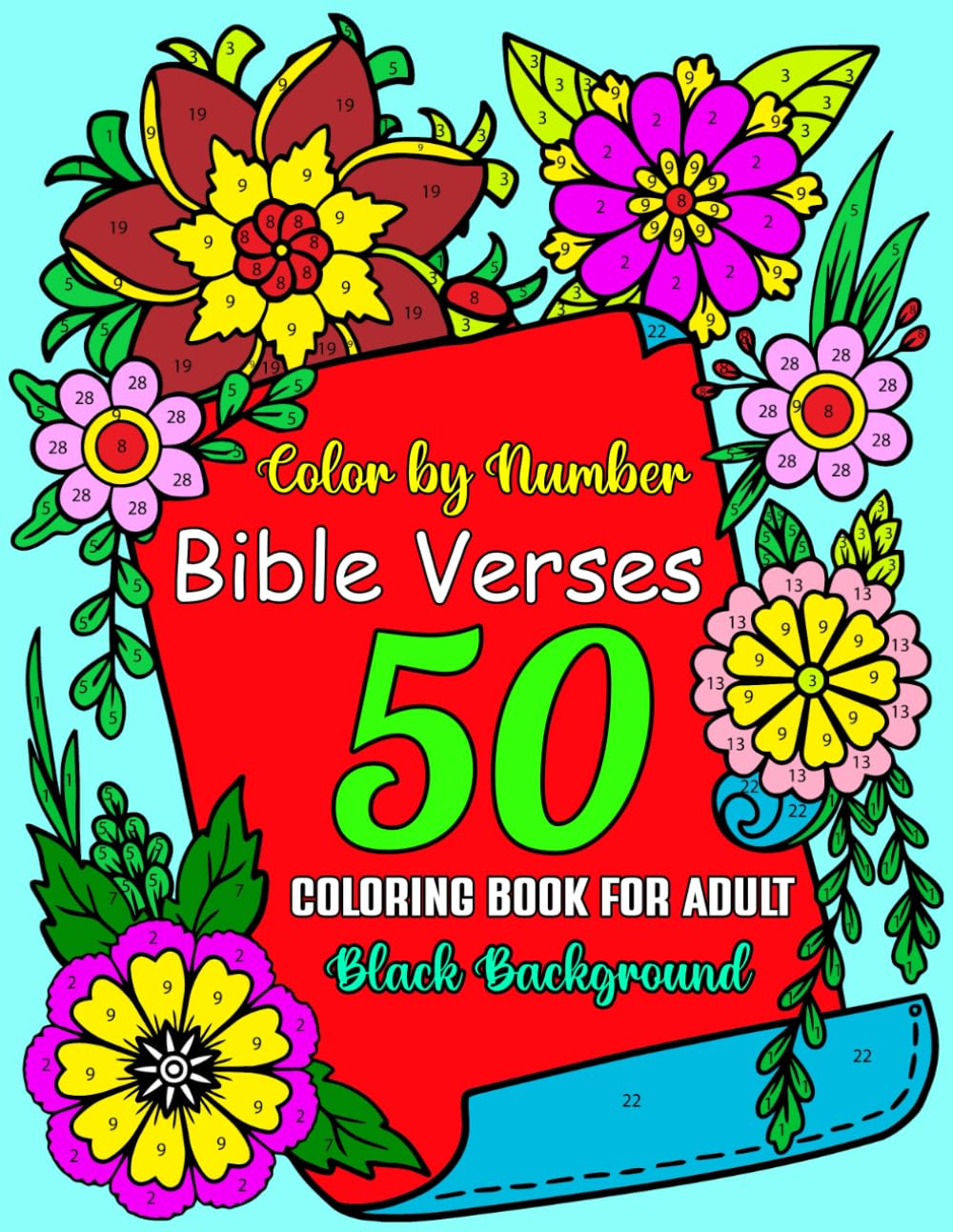 50 Bible Verses Color By Number Coloring Book For Adult: Bring ...