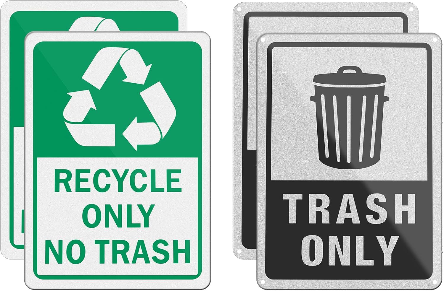 Amazon.com: 2 Pack Recycle Only No Trash Sign, Recycling Sign+2 Pack ...