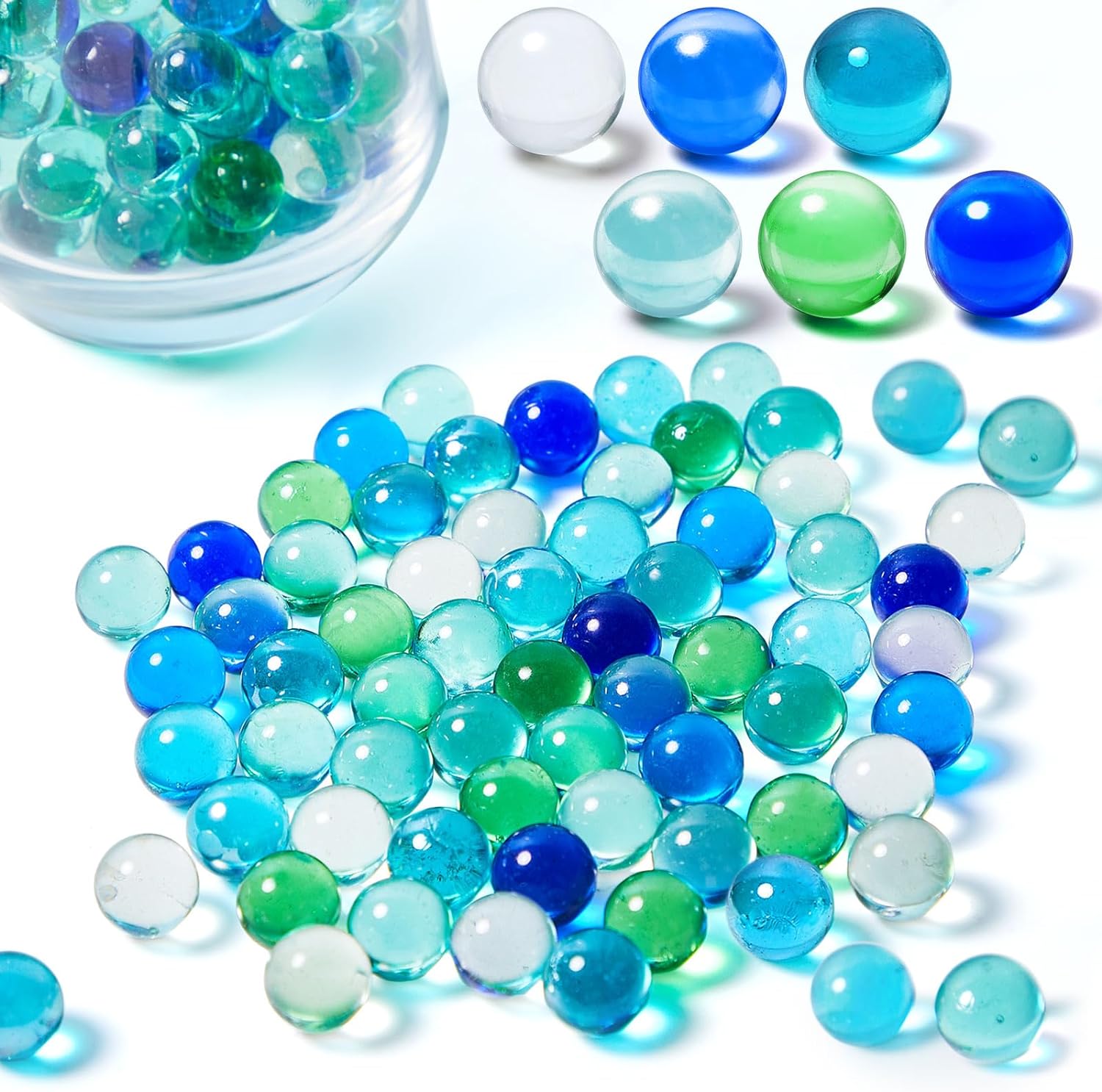 Amazon.com: Sotiff 1000 Pieces Marbles Bulk Cats Eyes Glass Marbles ...