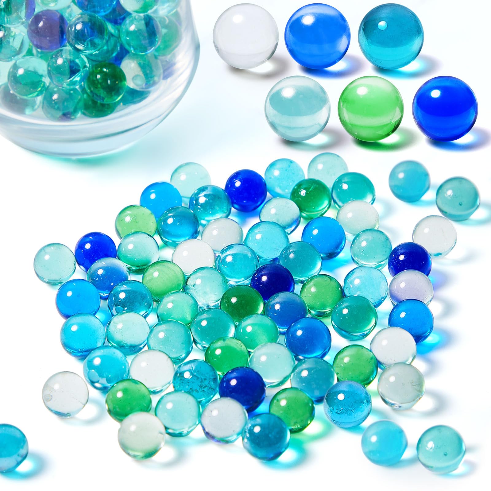 Amazon.com: Sotiff 1000 Pieces Cats Eyes Glass Marbles Color Mixing ...