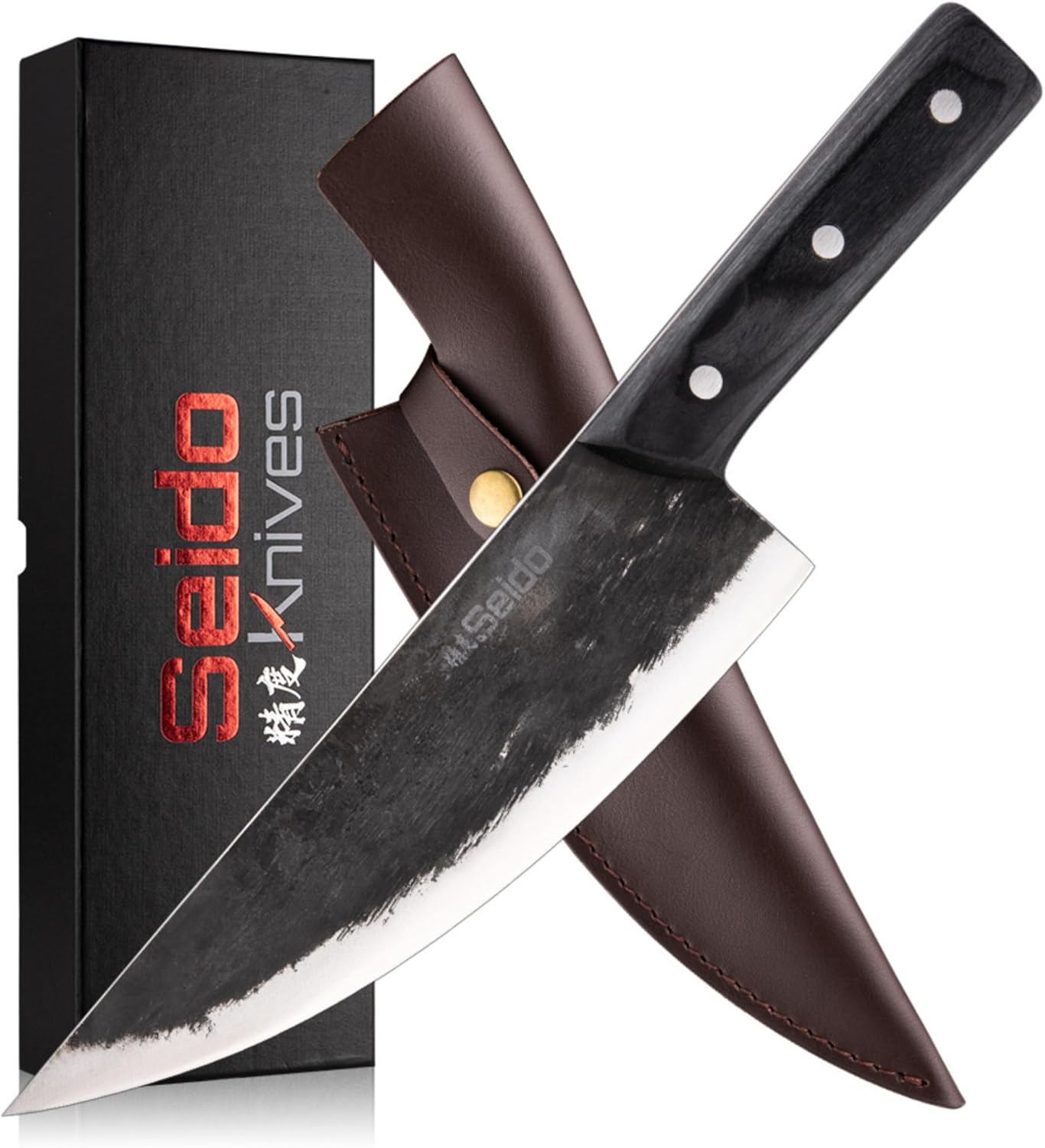Amazon.com: Seido Knives Gyakusatsu Butcher's Chef Knife - Full-Tang ...