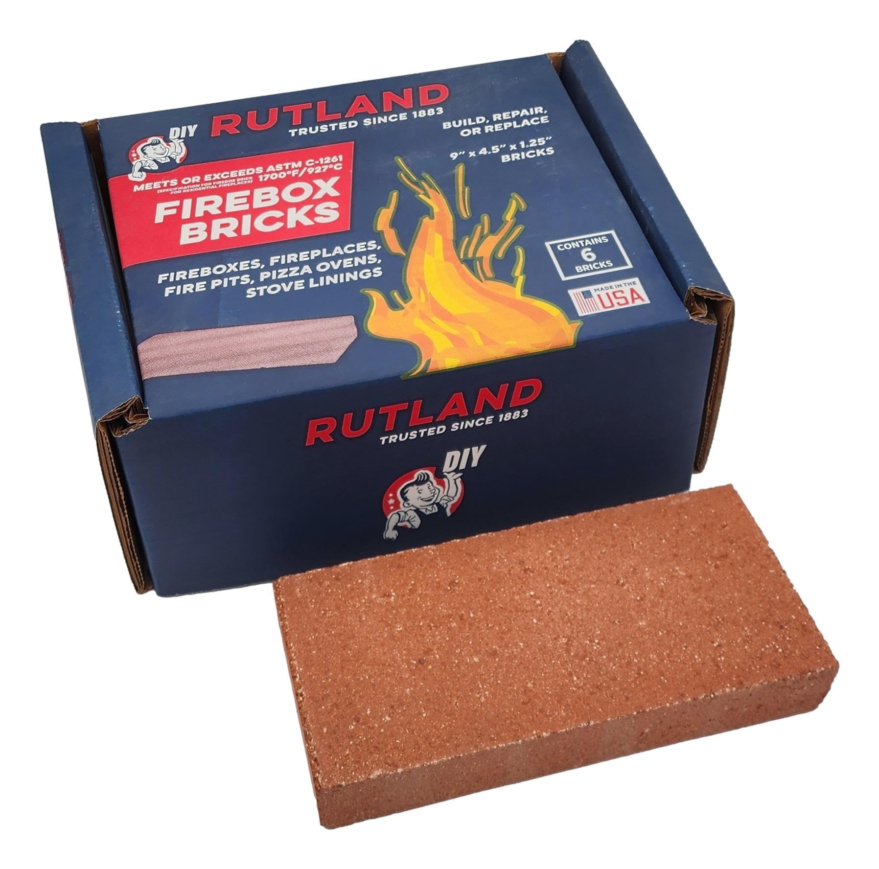 Amazon.com: Rutland Fire Bricks for Wood-Burning Fireplaces ...