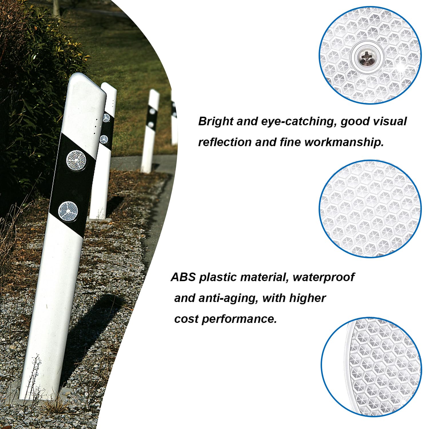 Snapklik.com : Smseace 10Pack White Round Reflectors