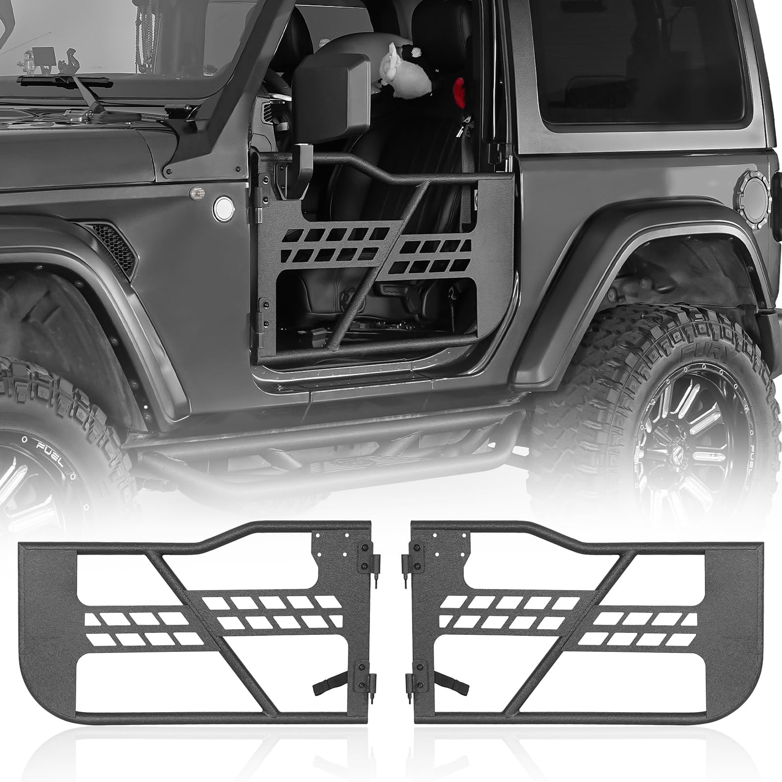 Amazon.com: Hooke Road Wrangler JL Gladiator 2 Doors Tube Half Doors ...