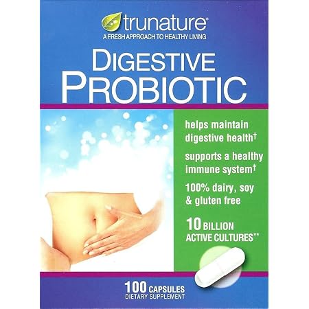 Amazon.com: TruNature Digestive Probiotic Capsules, 100 Count : Health ...