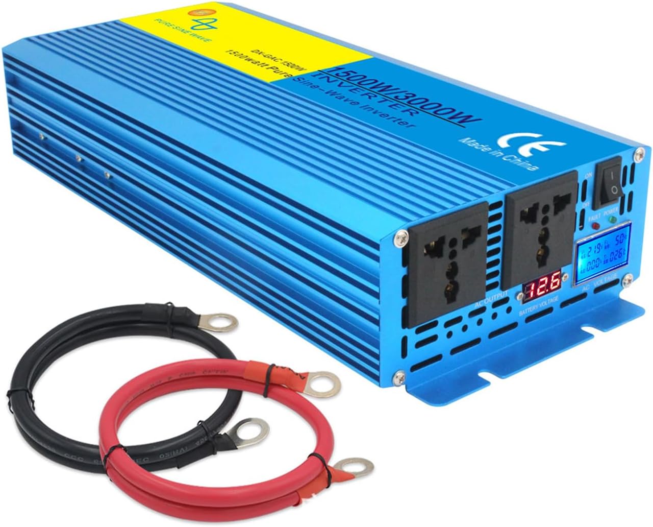 Amazon.com: 1500 Watt Pure Sine Wave Power Inverter DC 12V 24V to AC ...