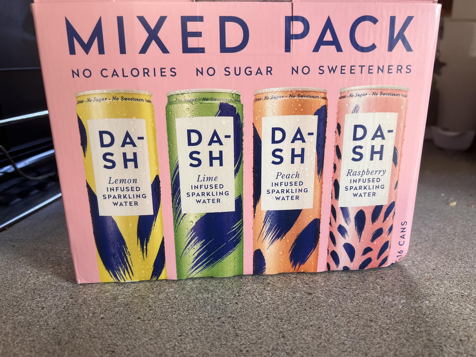 Dash Water Variety Pack - 16 x Flavoured Sparkling Spring Water - Peach ...