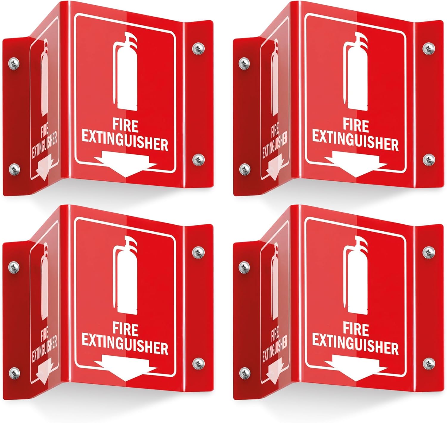 Olanzu Lot de 4 panneaux d'extincteur avec flèche vers le bas – Panneau ...