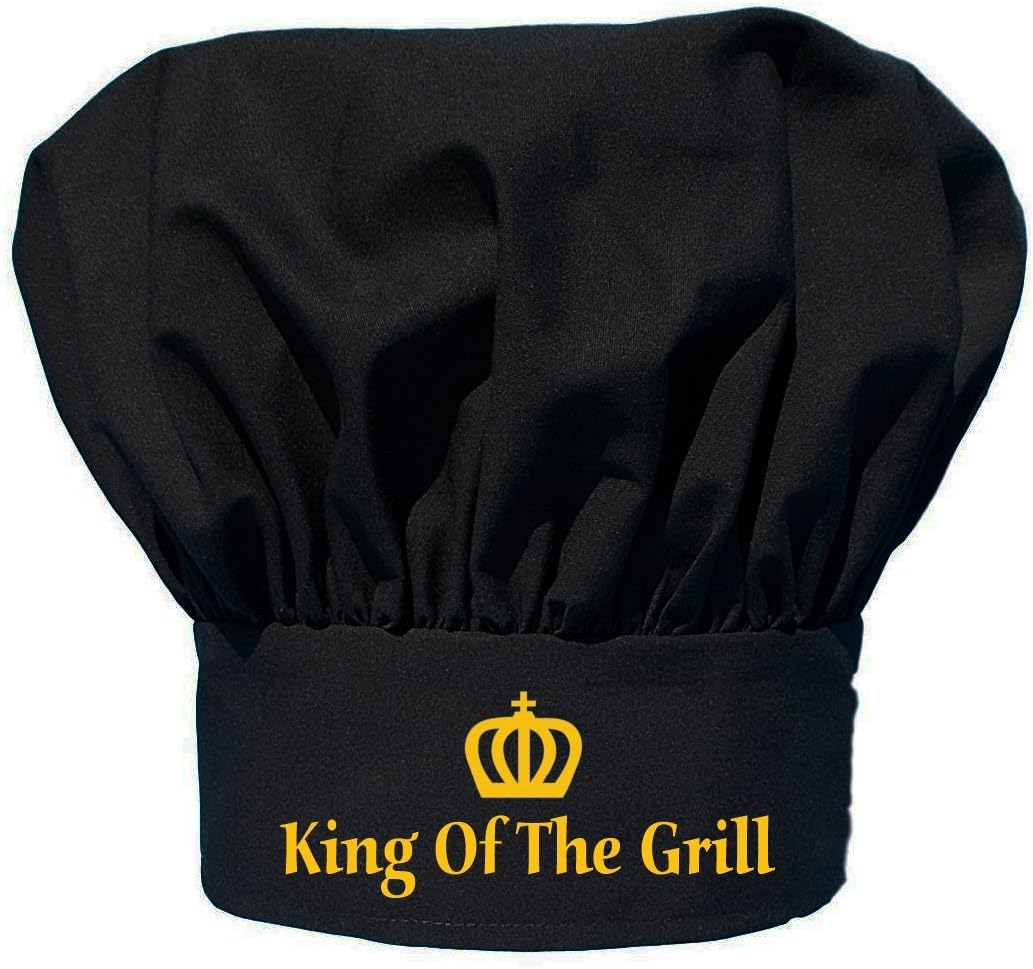 Amazon.com: Black BBQ Chef Hat King Of The Grill, One Size Fits Most ...