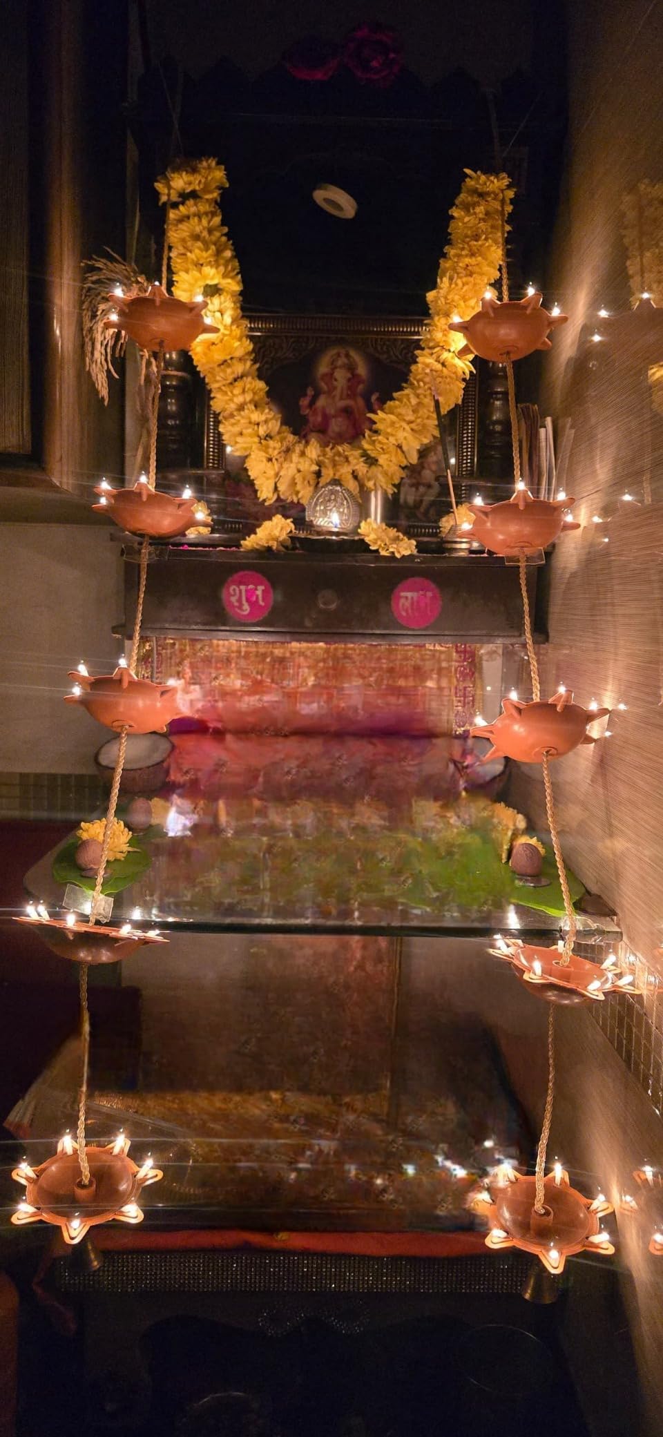 Buy Virushka Plastic Vertical Hanging Electronic Diya (Brown) Online at ...