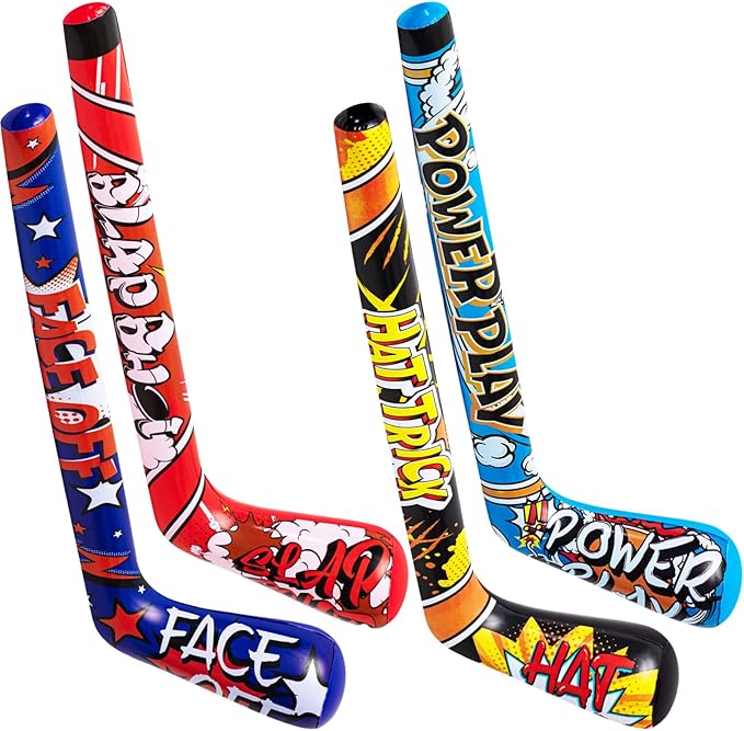 Deekin Set of 12 32 Inch Inflatable Hockey Sticks Party Favors Birthday ...