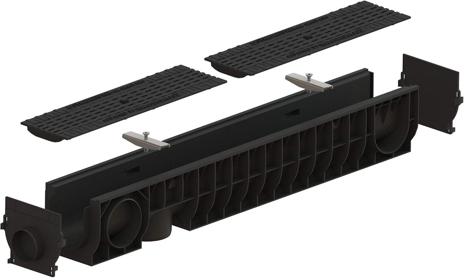 Vodaland - 4" Trench Drain ADA/Heel Proof Cast Iron Package (6 Inch ...