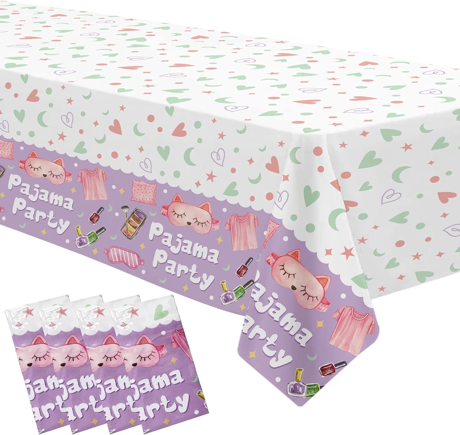 Amazon.com: HIPVVILD Sleepover Party Supplies Tablecloth for Girls ...