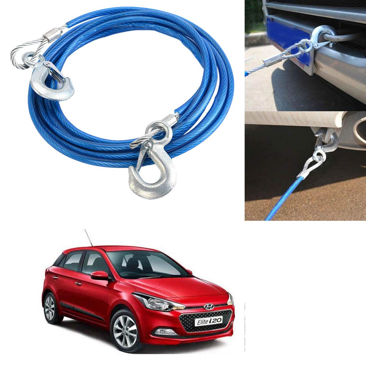 KANDID Stainless Steel Tow Rope with 5 Ton (4 Meter) Capacity Emergency ...