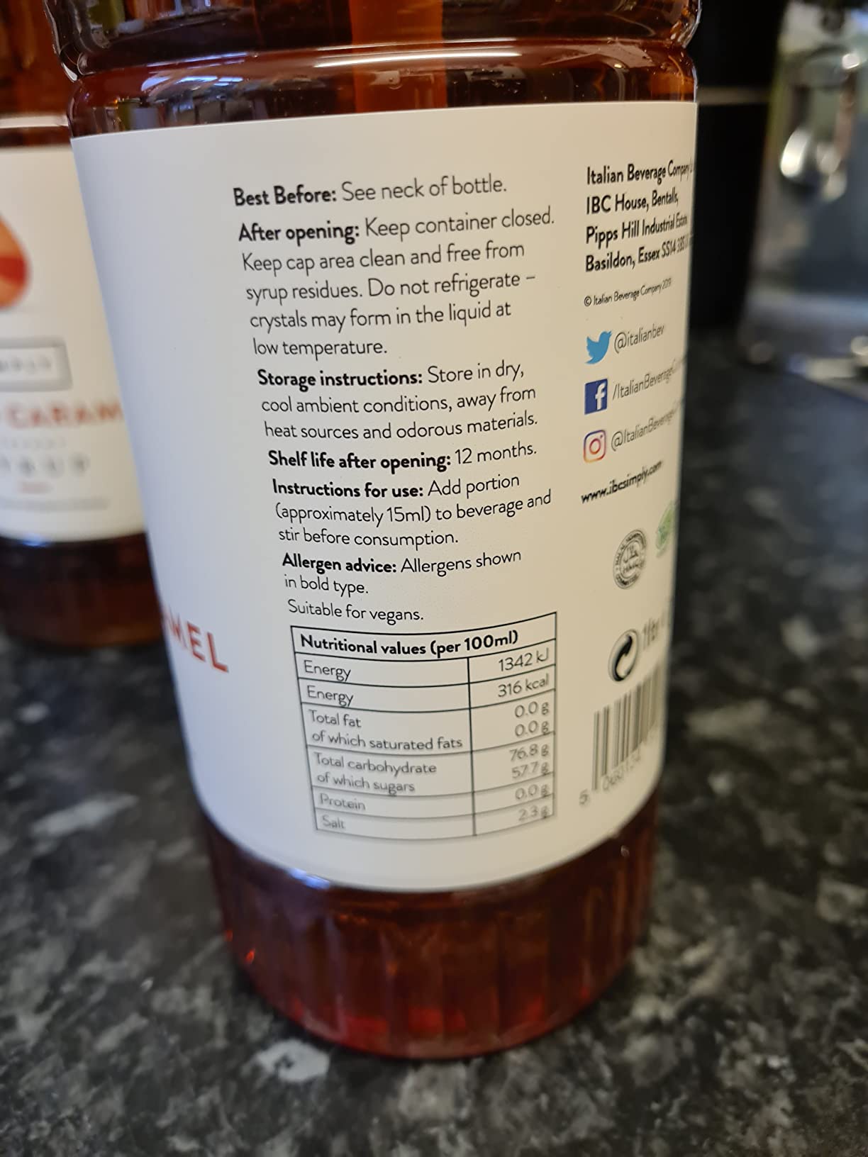 Simply Caramel Syrup, Vegan & Nut Free Flavoured Syrup for Coffee ...