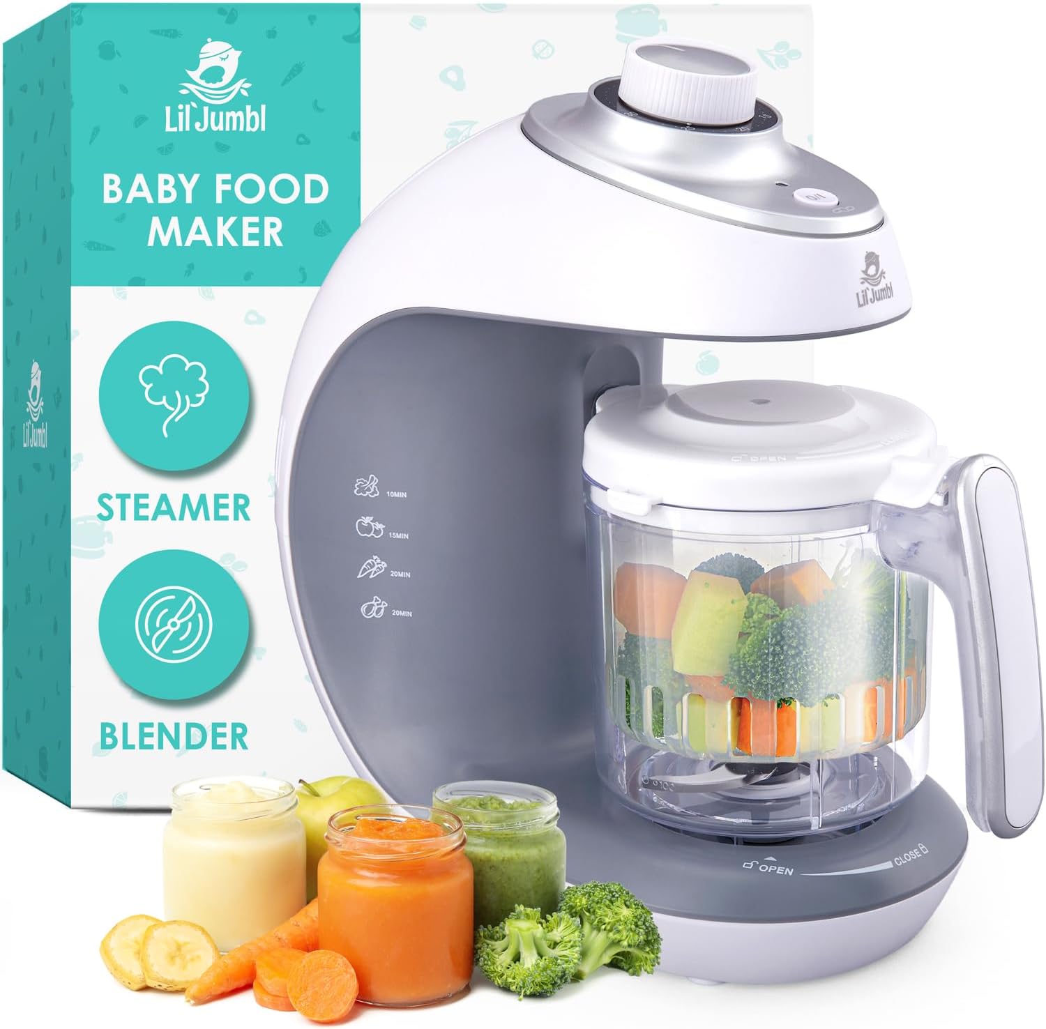 Amazon.com : Lil’ Jumbl Baby Food Maker - 2-in-1 Steamer & Puree ...