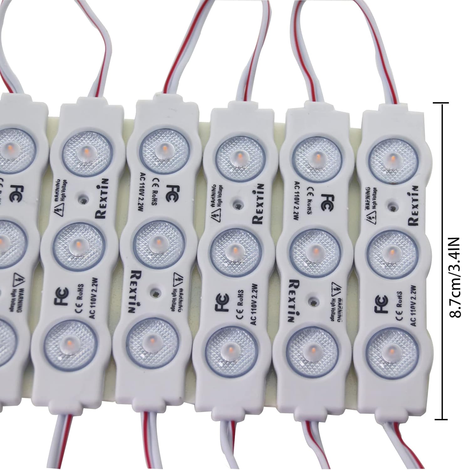 REXTiN Super Bright 100pcs 110V 2835 3 LED Module Storefront Lights ...