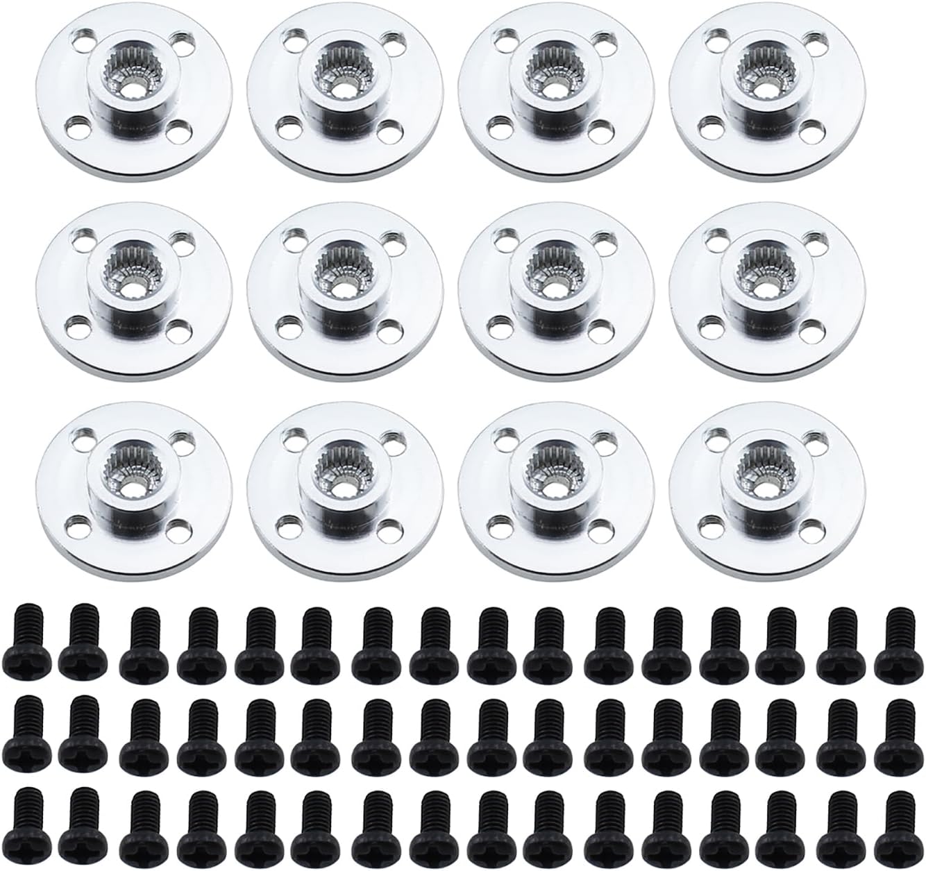 Amazon.com: RLECS 12PCS 20MM/0.8Inch Servo Horn Metal Servo Tray Silver ...