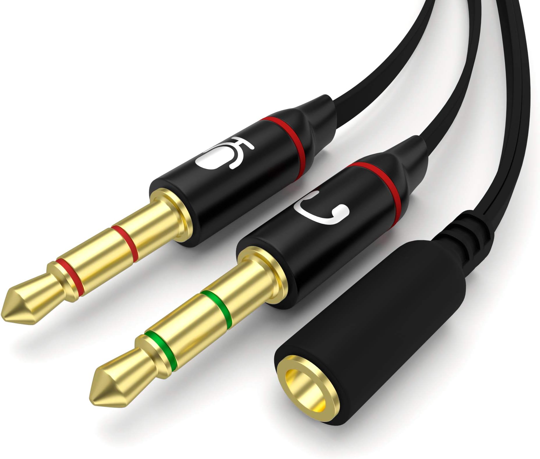 Amazon.com: Headphones Y Cable Splitter Adapter 3.5mm Female to 2 Male ...