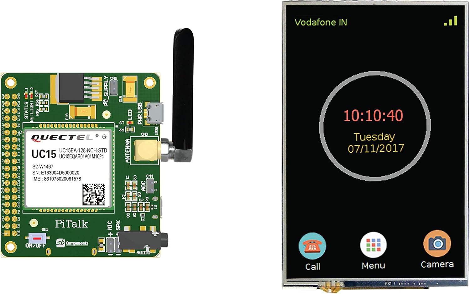 Amazon.com: PiTalk -3G IoT-Enabled Modular Smartphone Hat with 4" LCD Screen - Compatible with ...