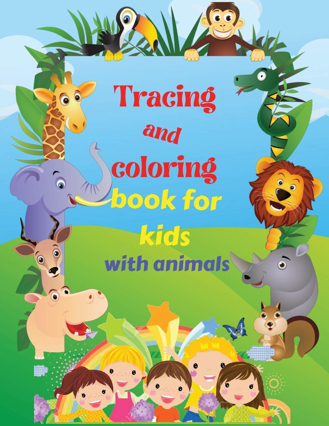 Buy Tracing and coloring book for kids with animals: Amazing coloring ...