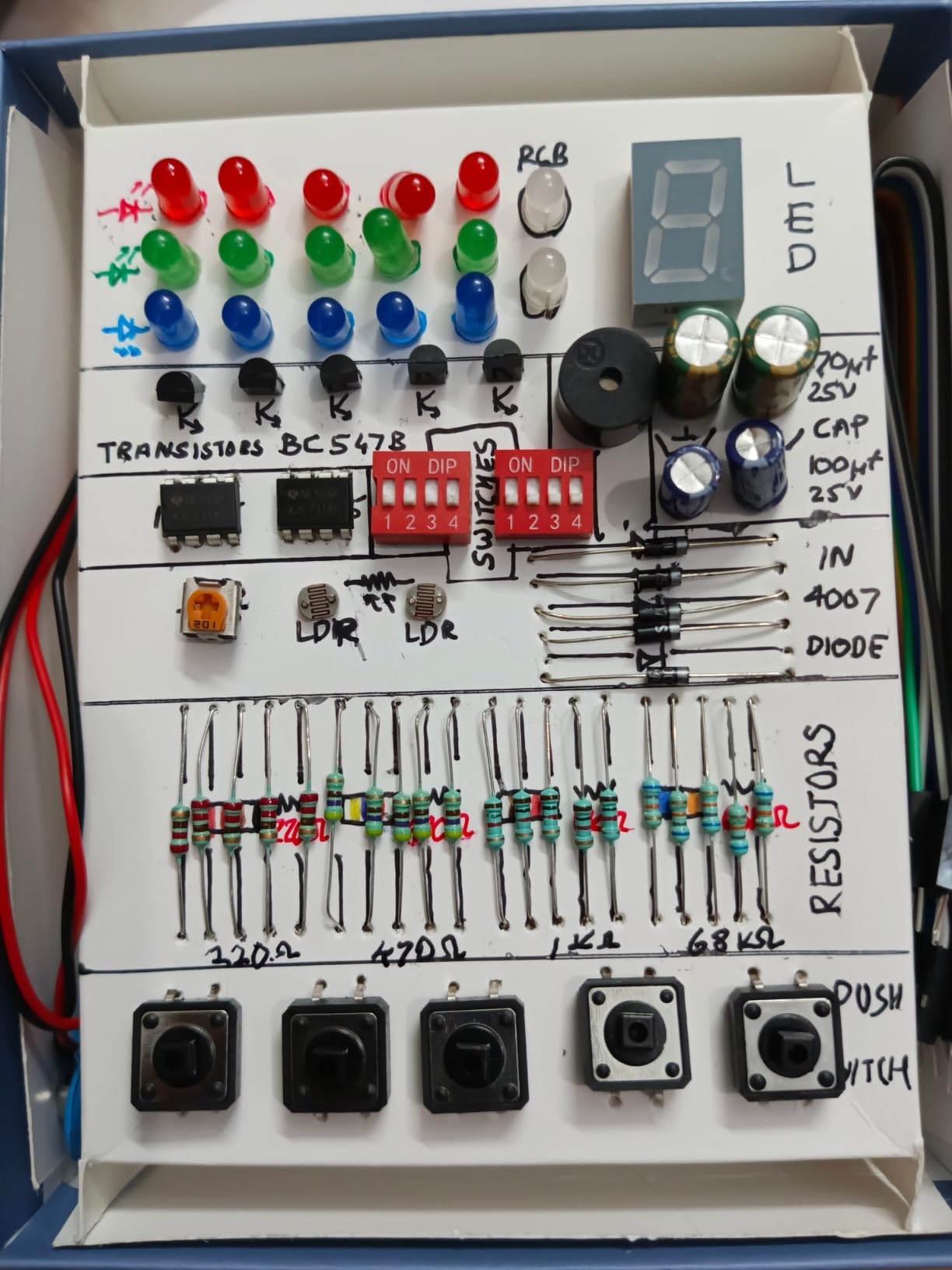 Electrobot Starter Kit (70 ITEMS) 20+ DIY Projects with Electronics ...