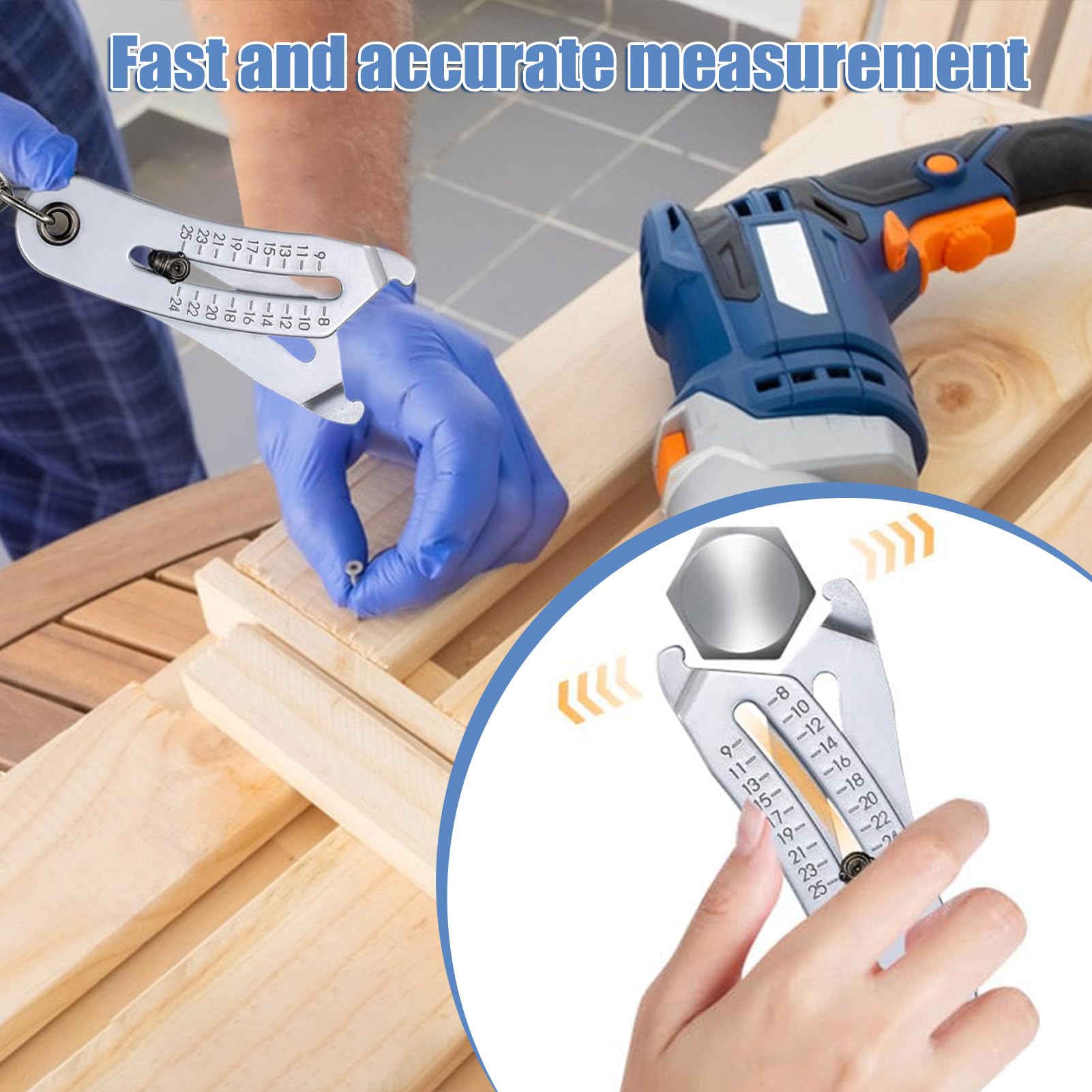 Pocket Thread Measurement Tool Portable Thread Size Checker Keychain ...