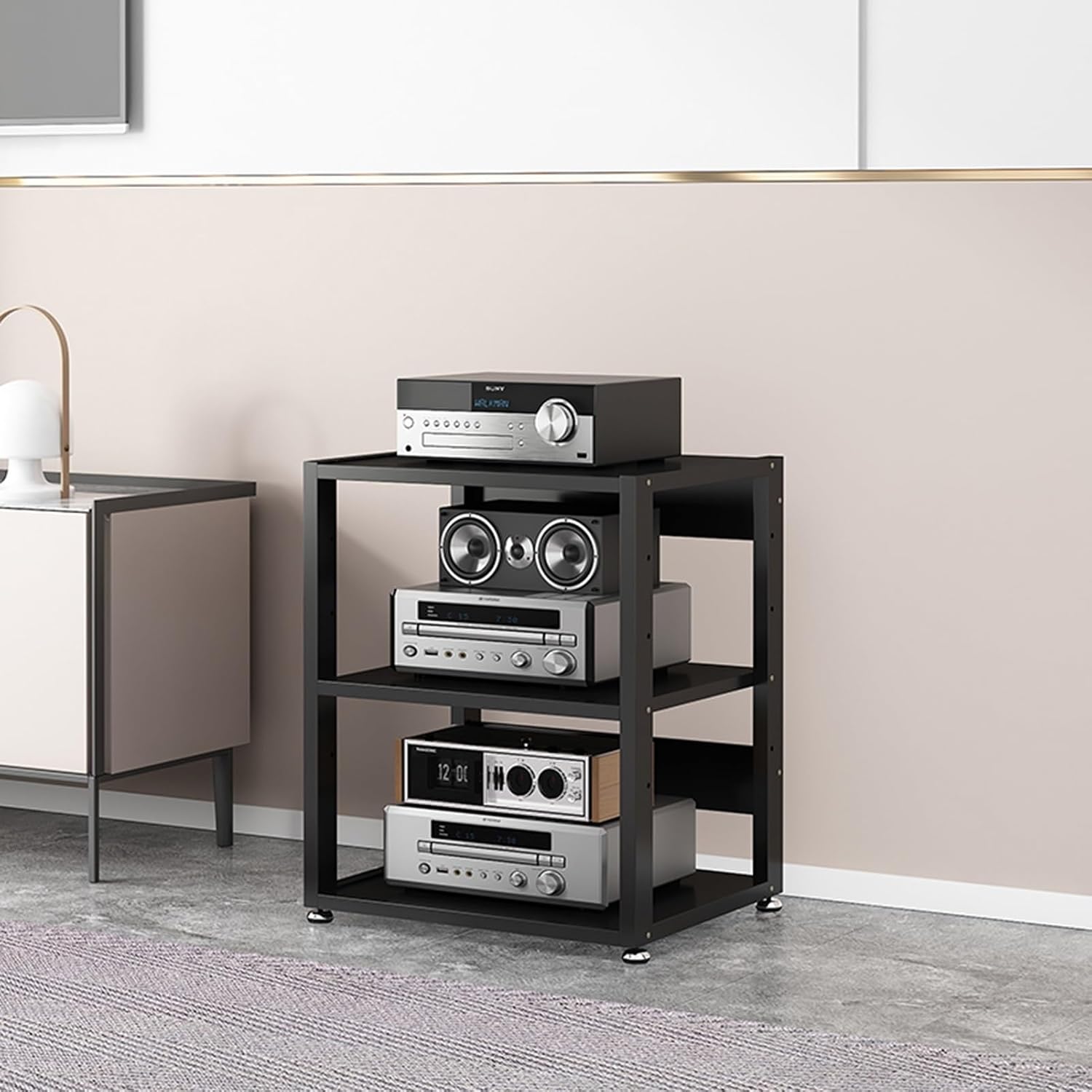 Amazon.com: AV Media Stand Cabinet Floor-Standing Audio Rack CD Player ...