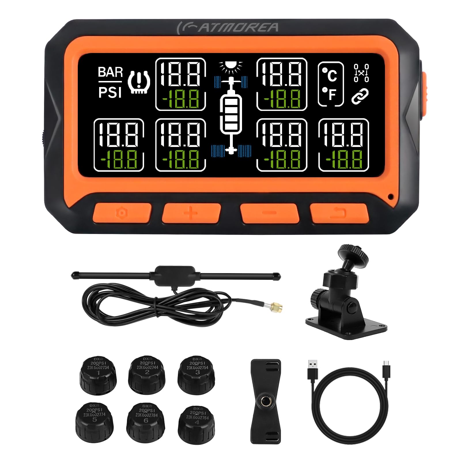Amazon.com: ATMOREA Tire Pressure Monitoring System RV TPMS with 6 ...