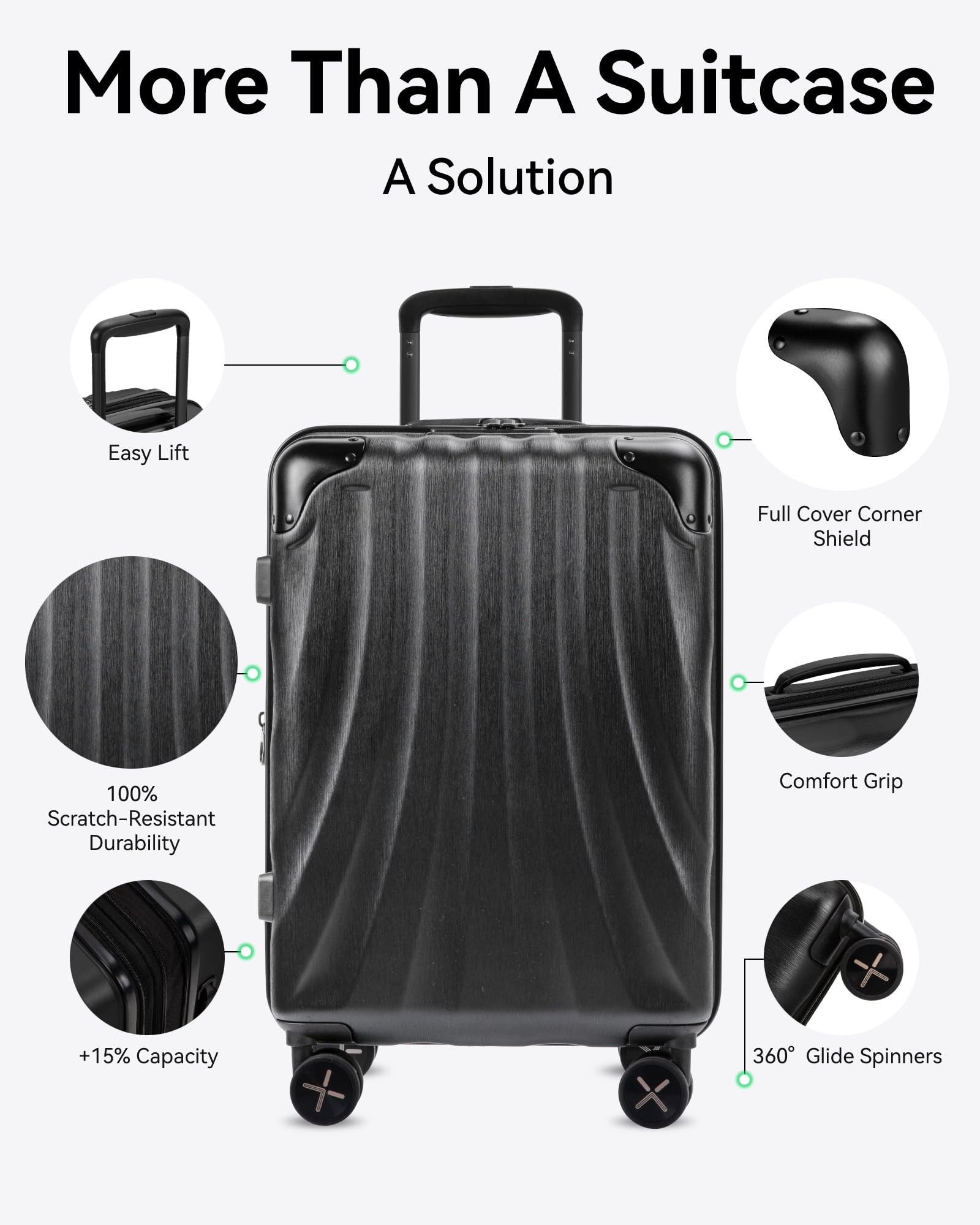 Snapklik.com : LUGGEX Shell 20 Inch Carry On Luggage