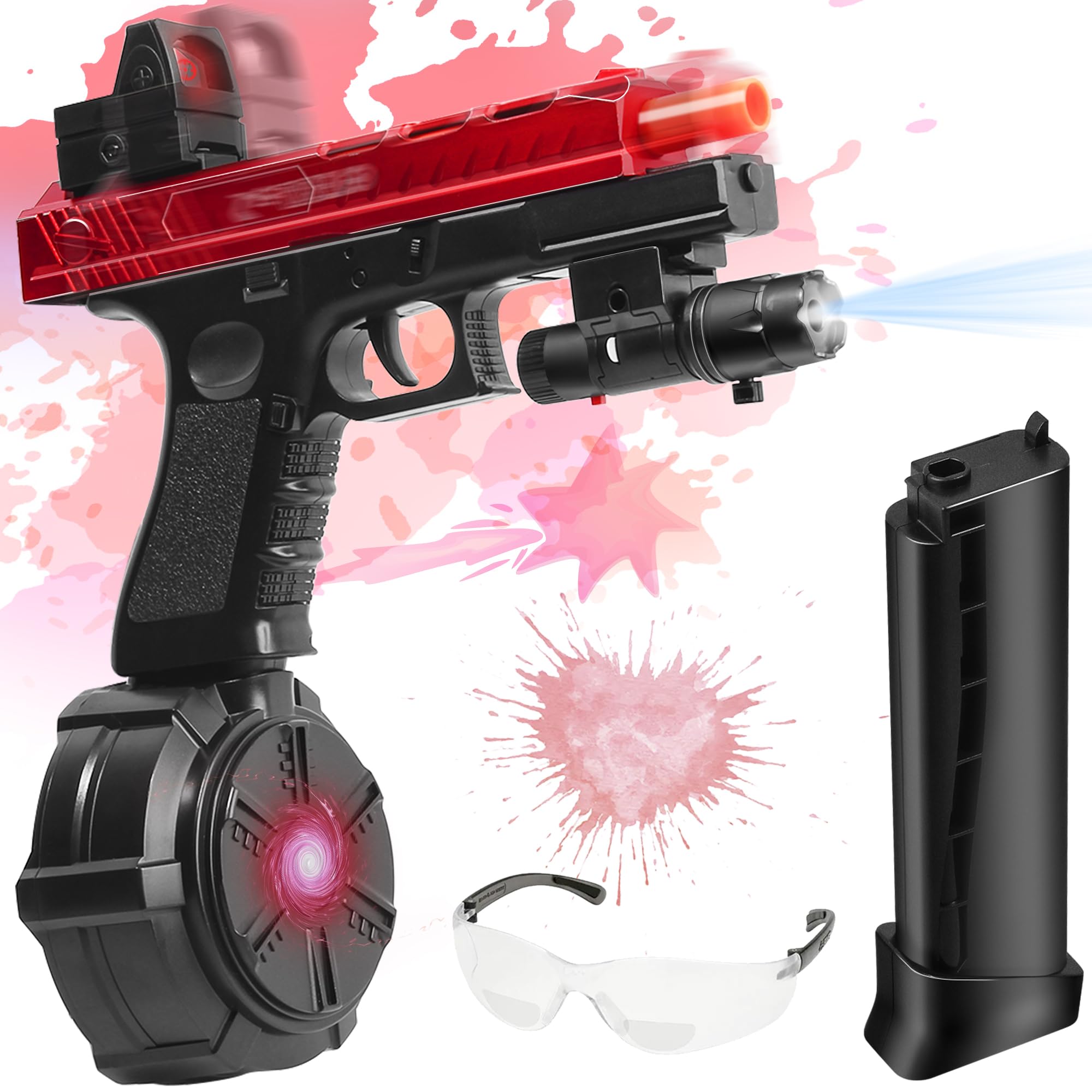 Buy JM-X2 Gel Ball Blaster Pistol with Drum, Manual & Automatic Dual ...