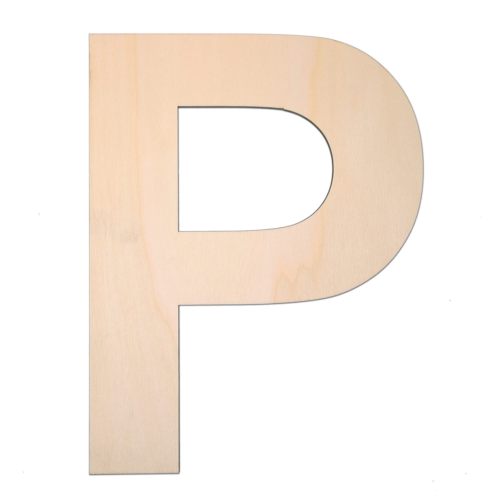Amazon.com: 12 Inch Wooden Letter P, 1/4 Inch Thick Large Unfinished ...