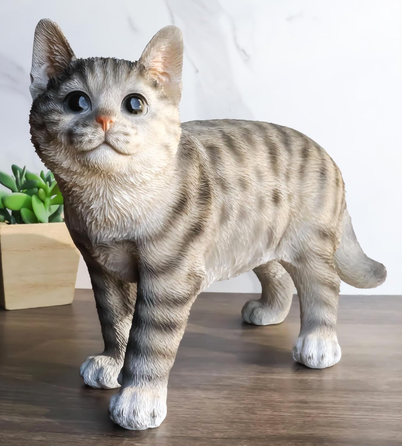 Amazon.com: Ebros Gift Adorable Feline Grey Striped Tabby Cat Kitten ...