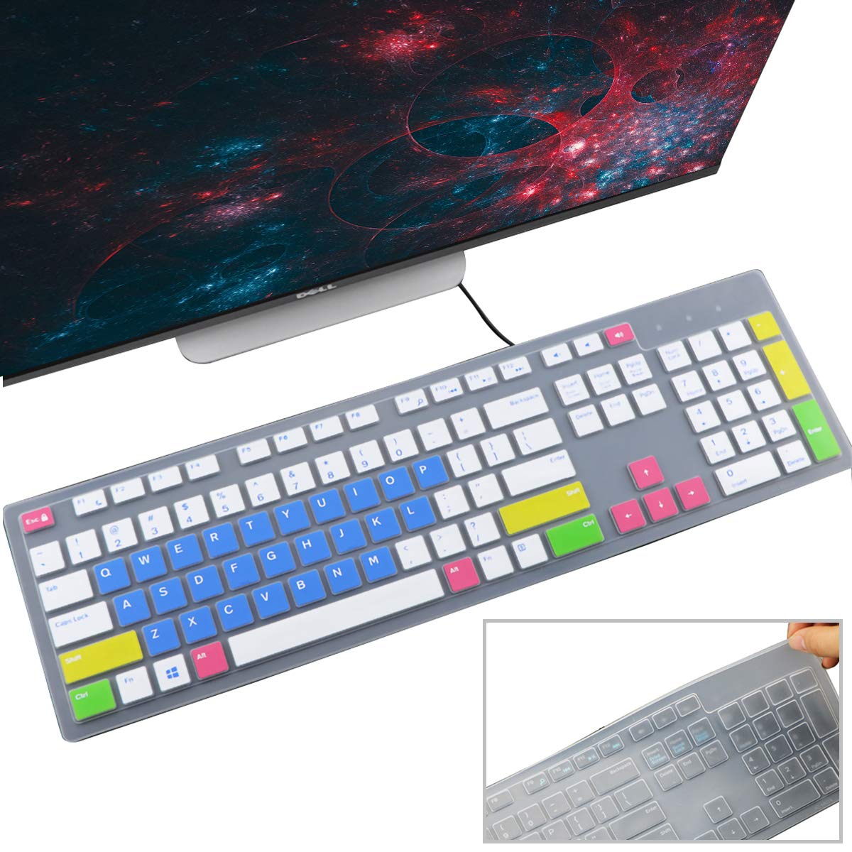 Buy 2Pcs i-Tensodo Keyboard Cover for Dell KM636 and KB216 Wireless ...