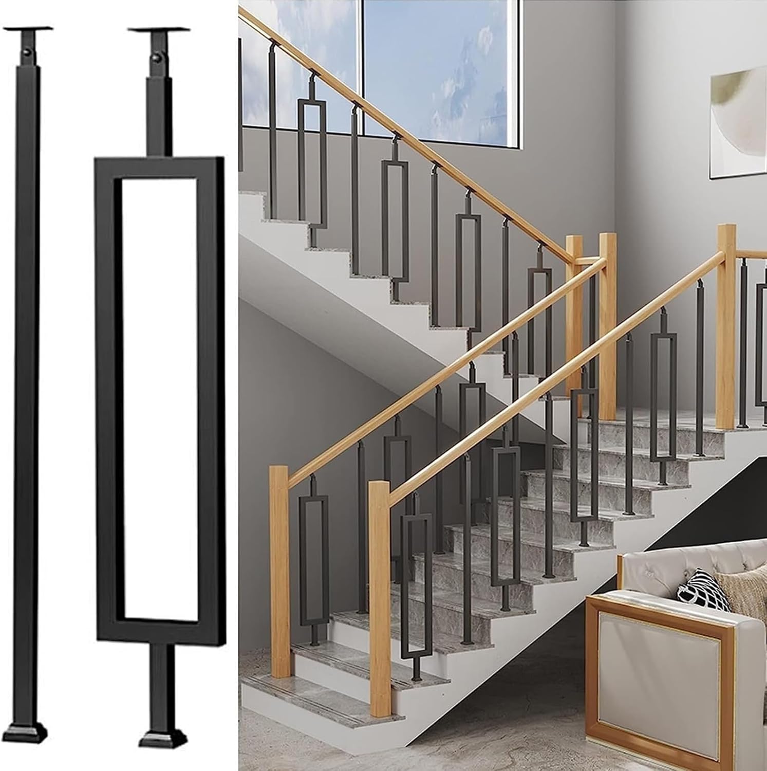 Amazon.com: HDYZJQ Black Balusters for Deck Railing, 26 32 36 42inch ...